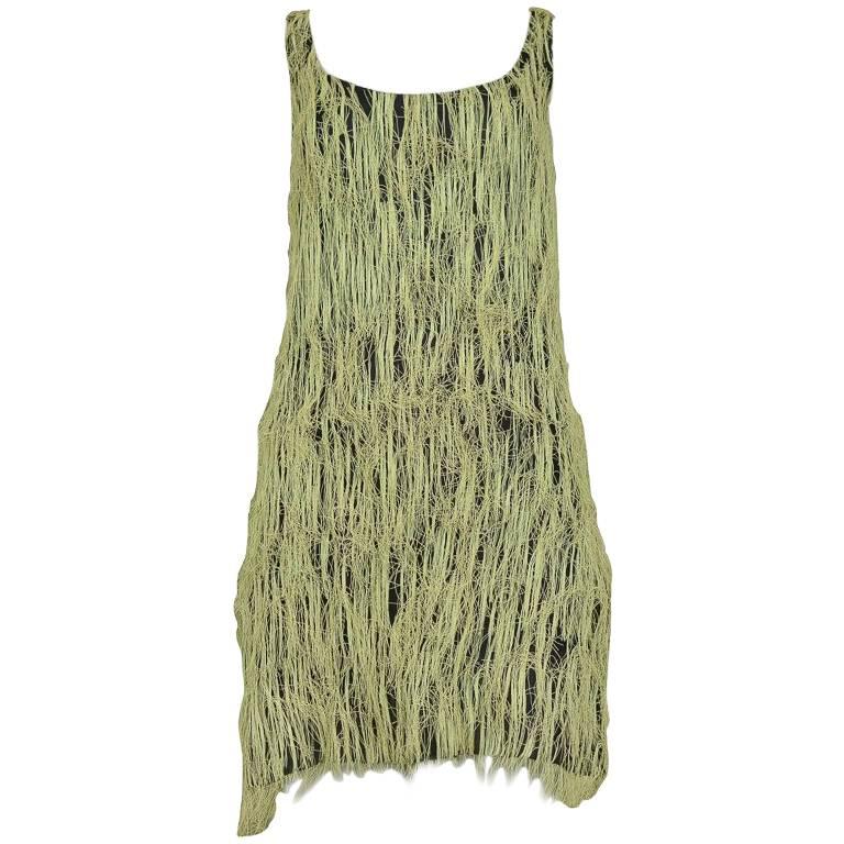 Rare Stephen Sprouse 1988 Straw Covered Dress at 1stDibs