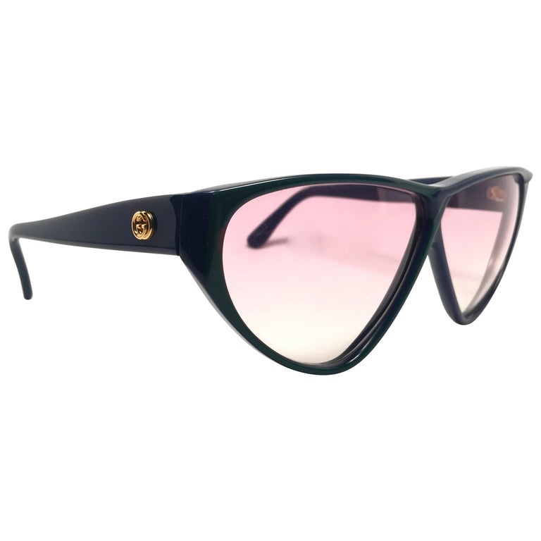 New Vintage Gucci Gg Blue And Green Sunglasses 1980s Made In Italy At 1stdibs