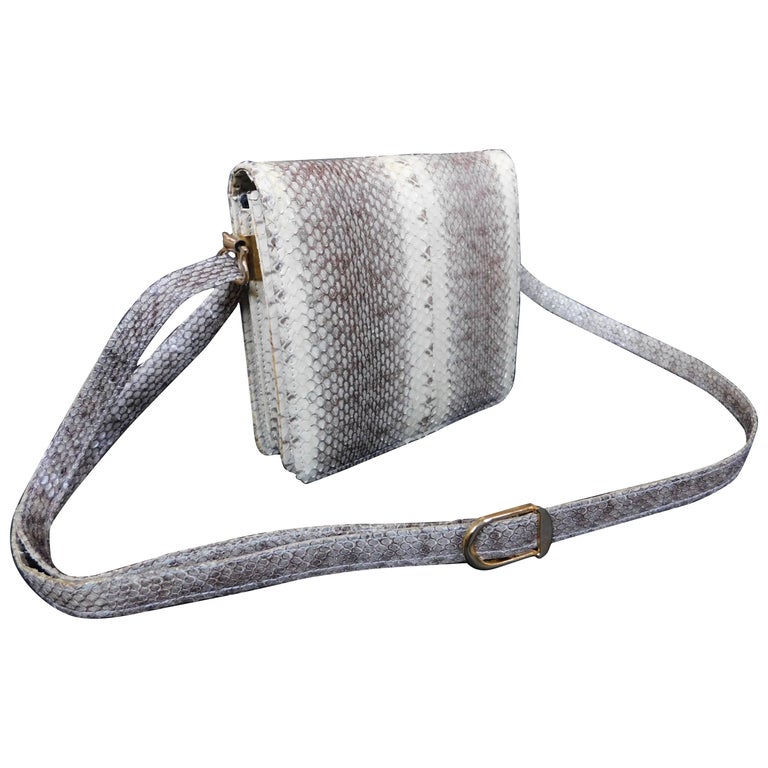 Vintage Snakeskin Crossbody Handbag at 1stDibs