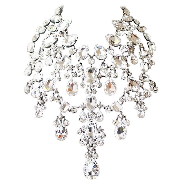 Carlo Zini Swarovski Maxi Collier For Sale at 1stDibs