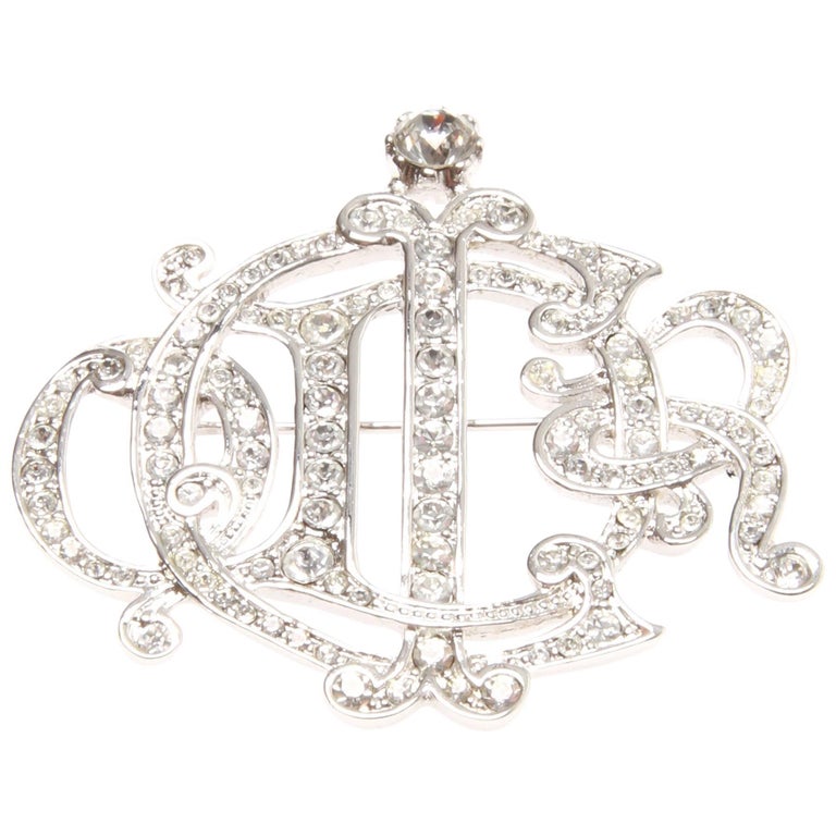 Vintage Christian Dior Rhinestone Brooch at 1stDibs | antique ...