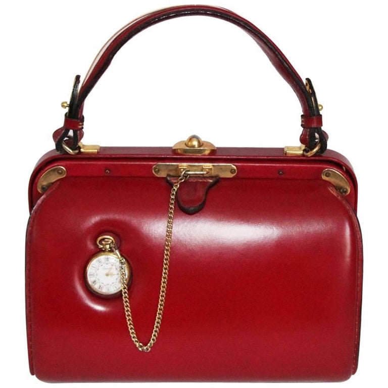 Unique Fernande Desgrange clock doctor bag 50s at 1stDibs | 50s bag