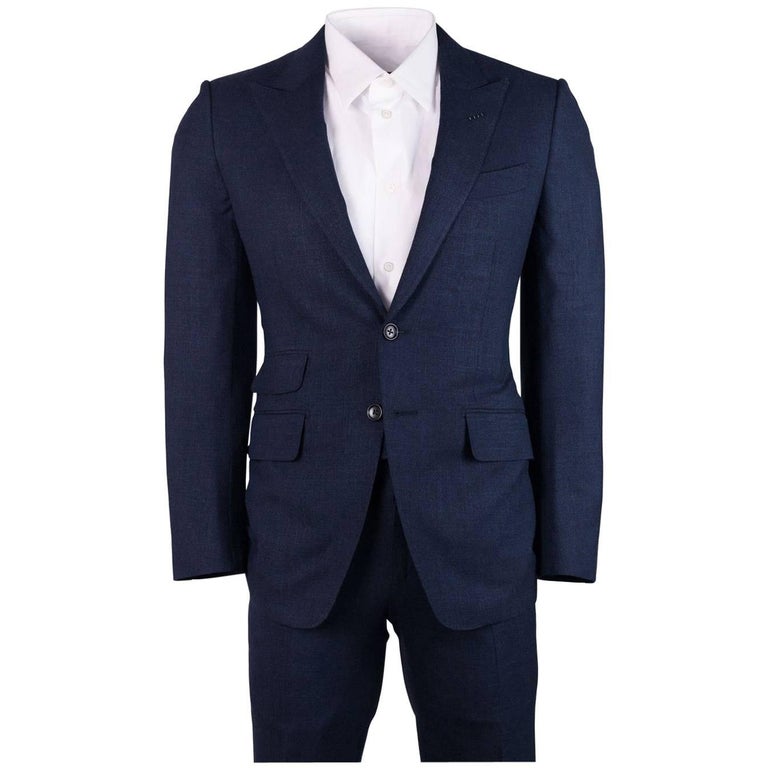 Tom Ford Mens Navy Chambray Wool Blend O'Connor 2 Piece Suit For Sale ...
