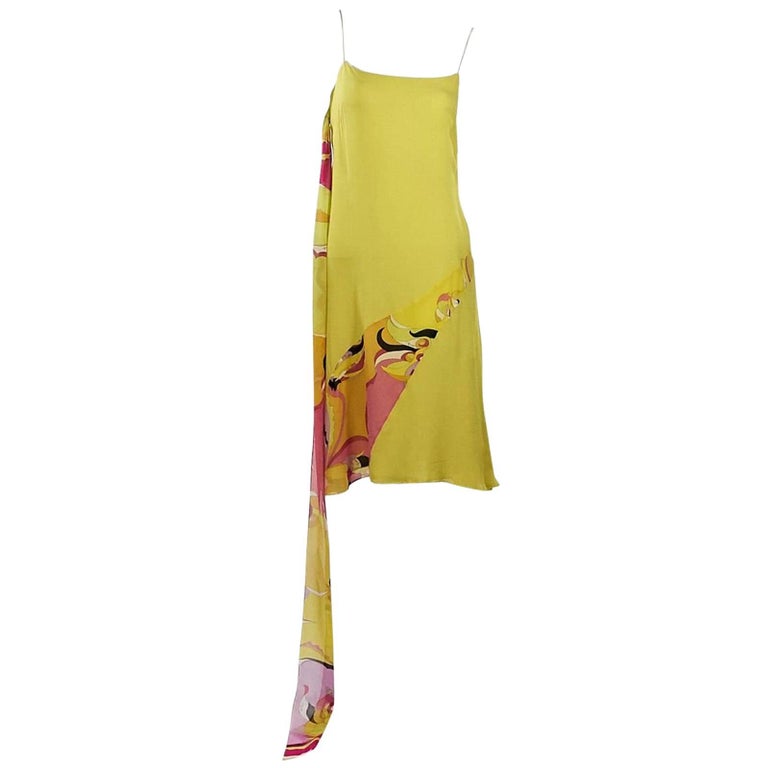 Emilio Pucci Yellow Printed Silk Dress at 1stDibs