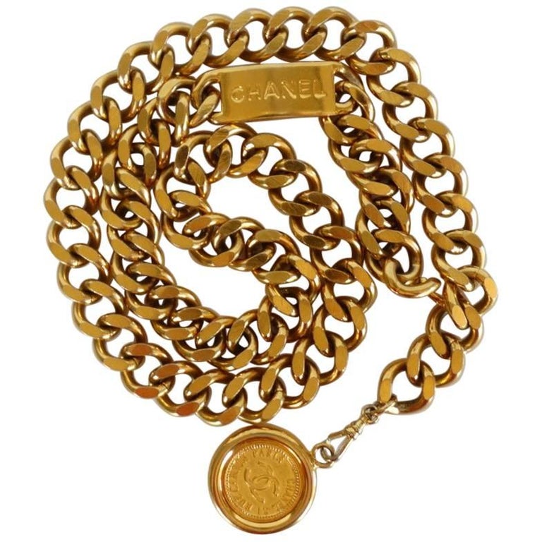 Chanel Chain Link Medallion Belt, 1990s at 1stDibs