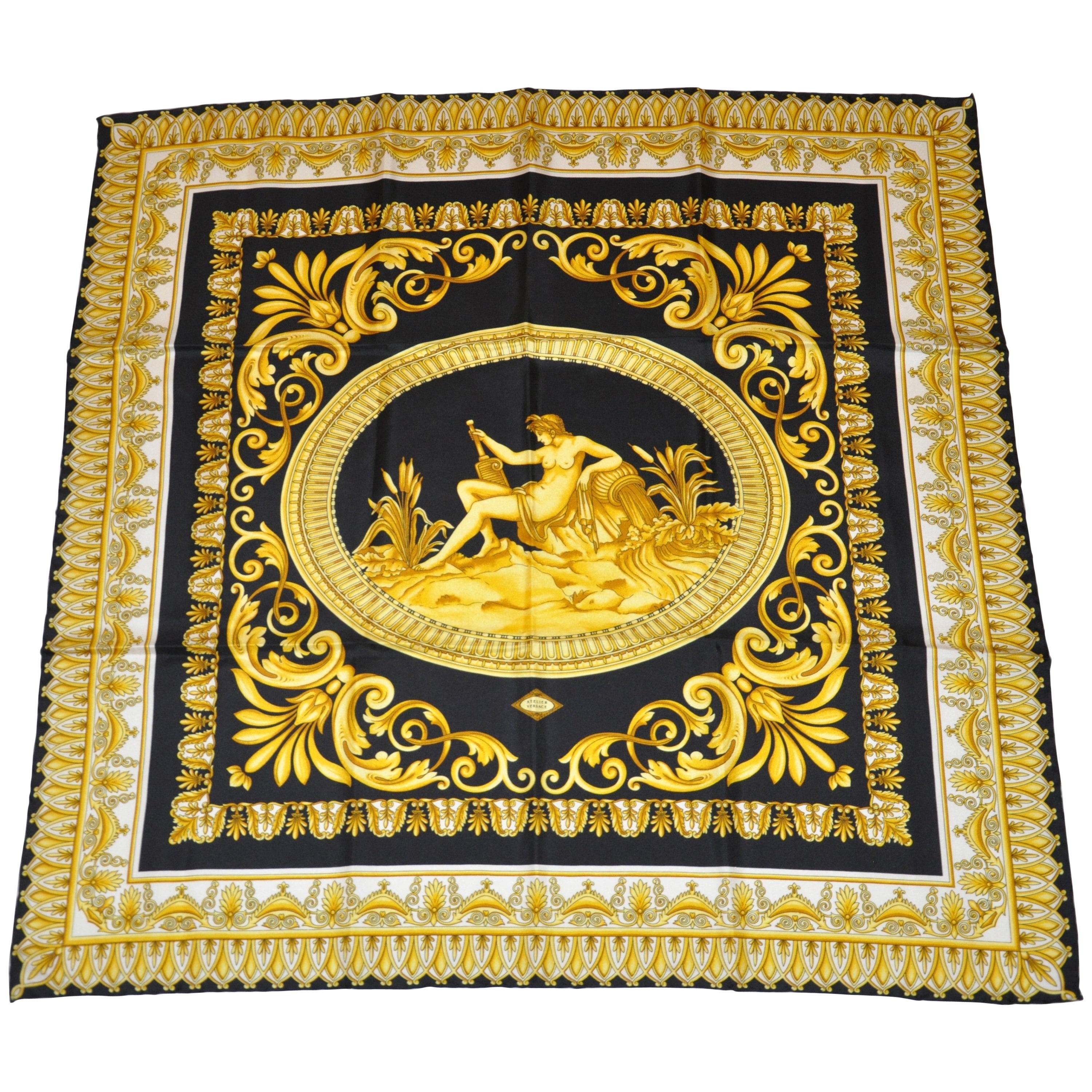 Gianni Versace Multi-Color Multi-Characters with Palsey Silk Scarf For ...