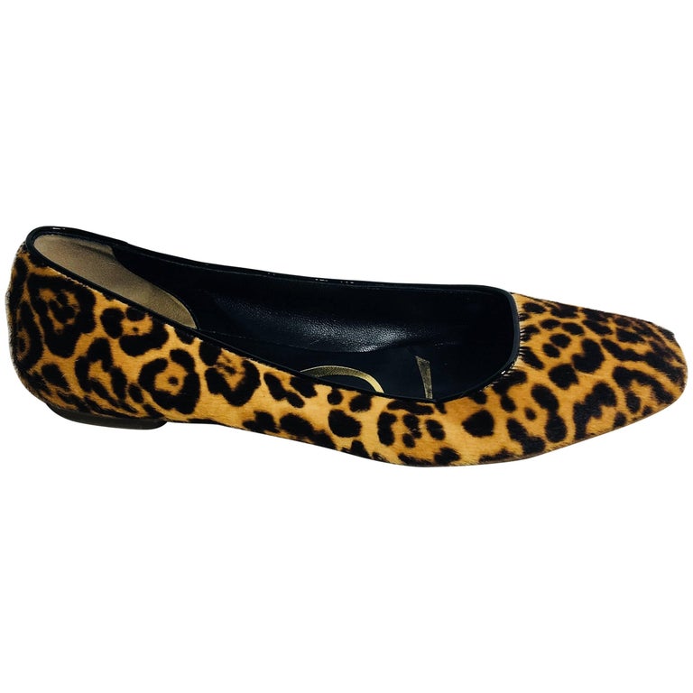 YSL Leopard Flats at 1stDibs | ysl leopard loafers, saint laurent flats
