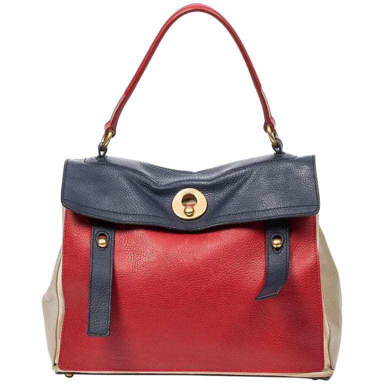 Yves Saint-Laurent Muse 2 Tricolor MM bag in blue at 1stDibs
