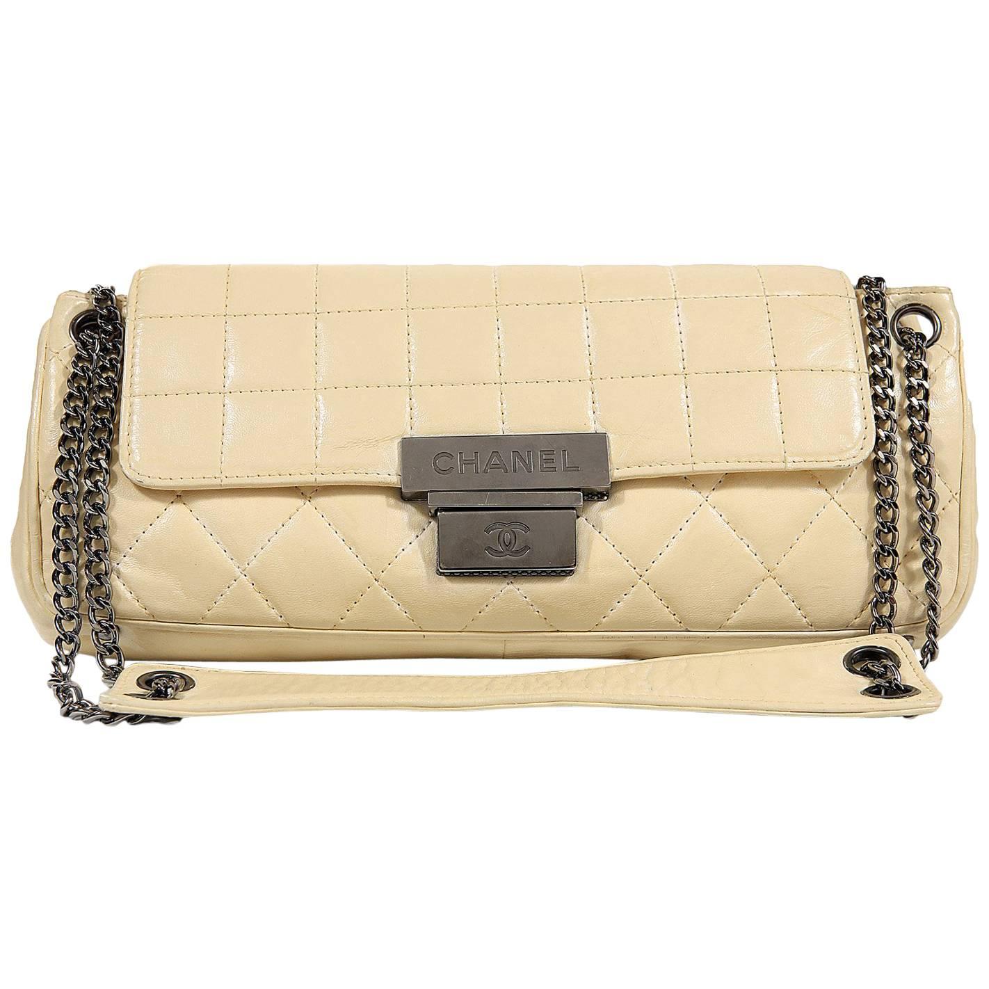 Chanel Beige Leather Shoulder Bag at 1stDibs