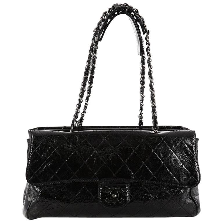 Chanel Ritz Flap Bag Quilted Patent Large at 1stDibs