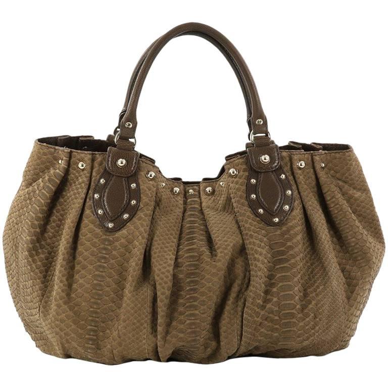Gucci Pelham Tote Studded Python Large at 1stDibs