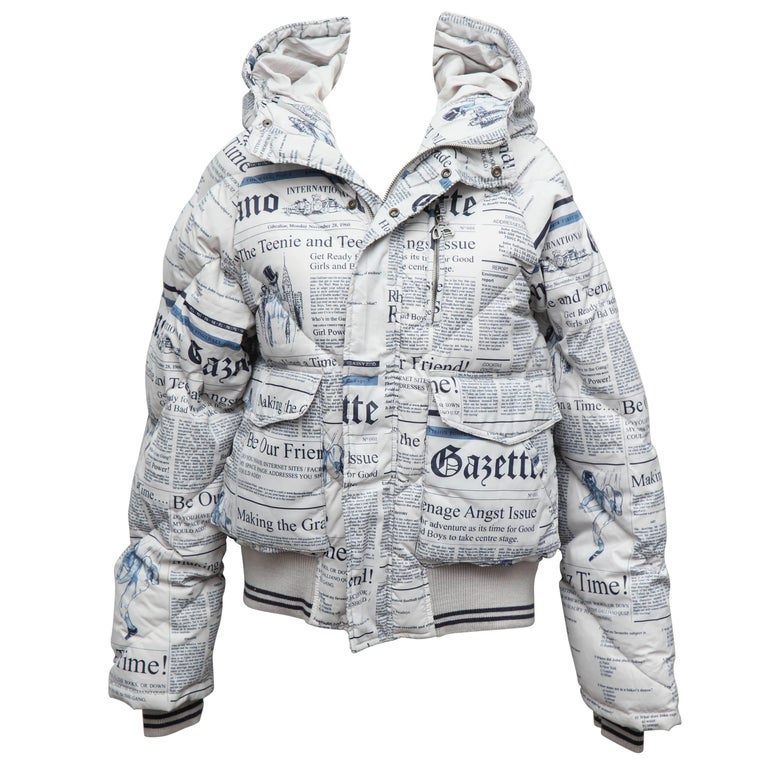 John Galliano Iconic Newspaper Puffy Jacket at 1stDibs | john galliano ...
