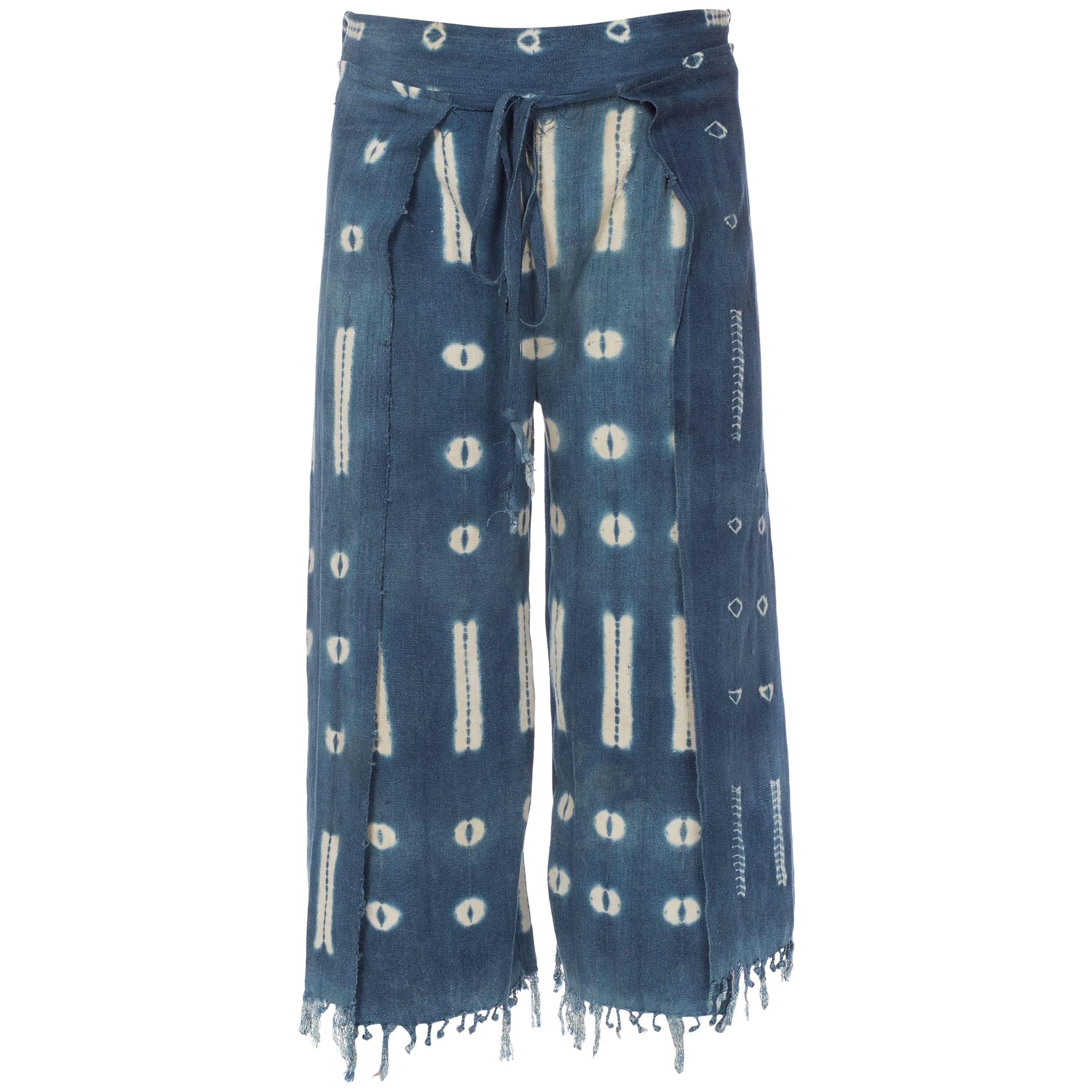 Unisex Hand Dyed West African Indigo Pants at 1stDibs
