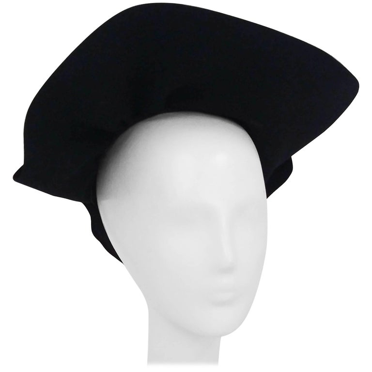 1930s Black Structured Hat at 1stDibs