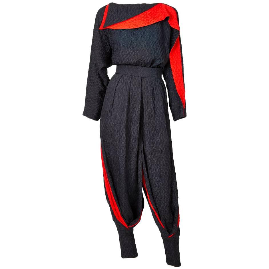Ronaldus Shamask Silk Cloché Pant Ensemble For Sale at 1stDibs