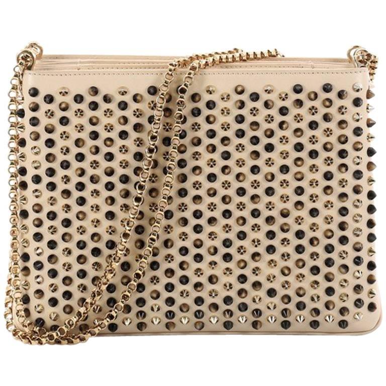 Christian Louboutin Triloubi Chain Bag Spiked Leather Large at 1stDibs