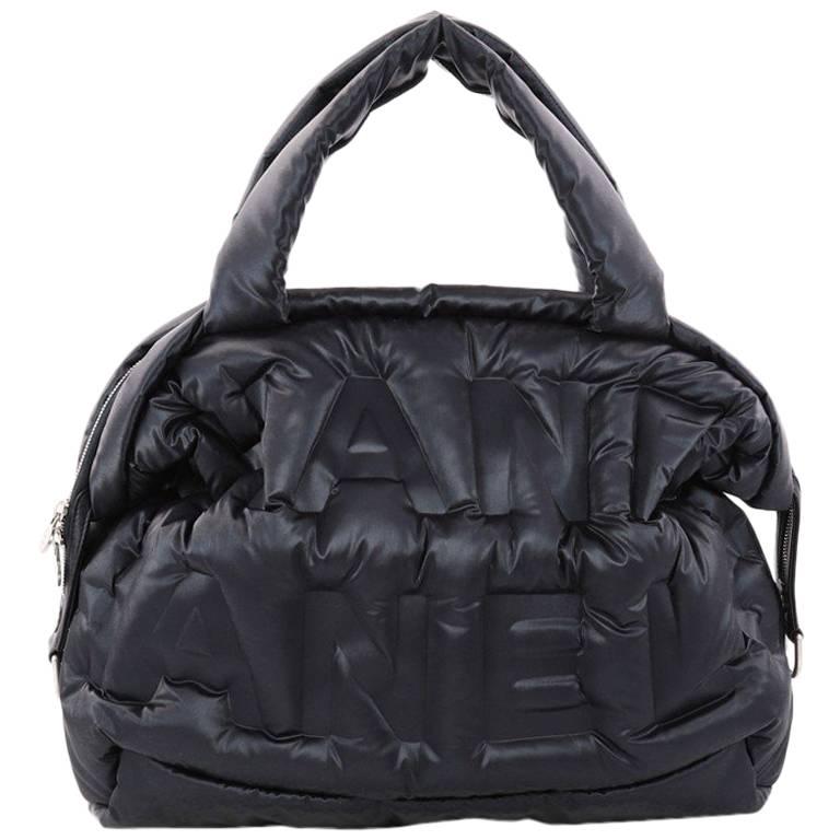 Chanel Doudoune Bowling Bag Embossed Nylon Large at 1stDibs