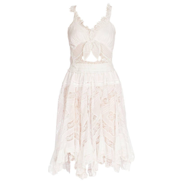 Frilly Victorian White Cotton Lace Dress at 1stDibs | frilly victorian ...