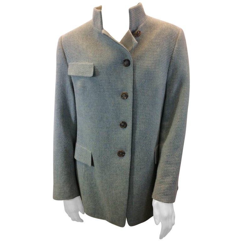 Akris Blue Cashmere Jacket For Sale at 1stDibs