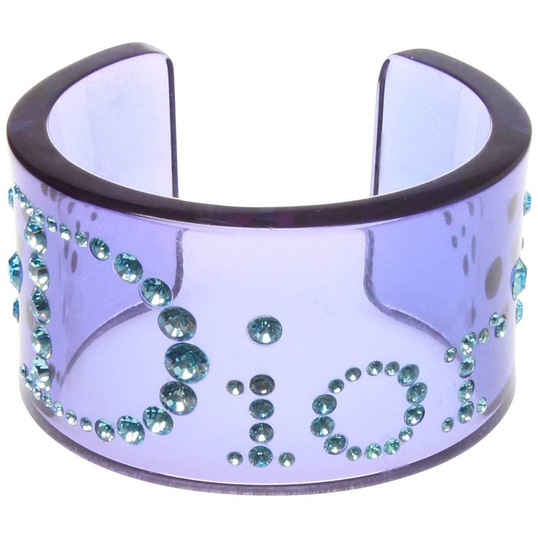 Christian Dior Lucite Iconic Crystal Cuff at 1stDibs | gucci bracelet