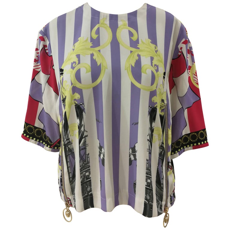 Versace multicoloured Blouse For Sale at 1stDibs
