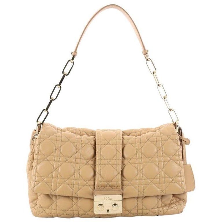 Christian Dior New Lock Flap Bag Cannage Quilt Lambskin Medium at ...
