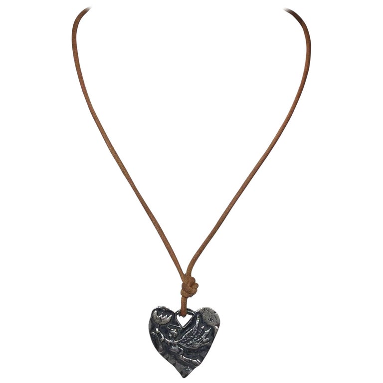 Jes Maharry Sterling Silver Heart Pendant Necklace at 1stDibs | jes ...