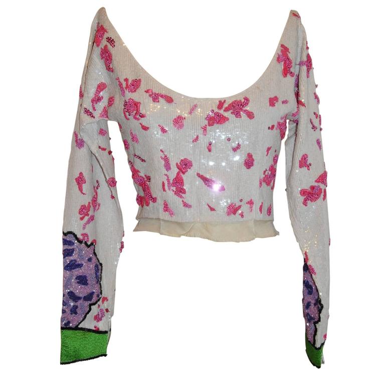 Lesage Detailed Micro Sequin and Micro Hand Embroidered Semi Top For ...