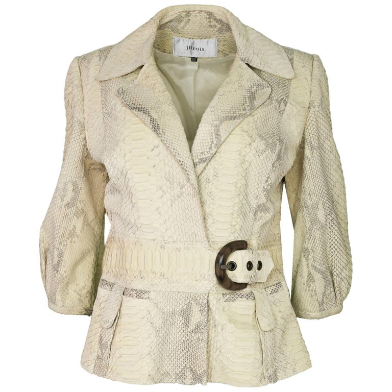 Jitrois Cream Python Snakeskin Jacket Sz IT44 For Sale at 1stDibs