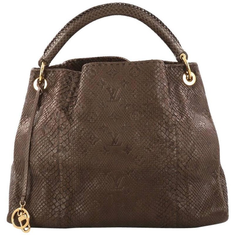 Louis Vuitton Artsy Handbag Monogram Embossed Python MM at 1stDibs ...