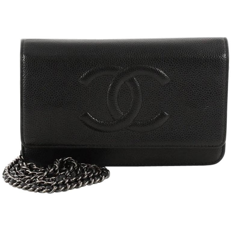 Chanel Timeless Wallet on Chain Caviar at 1stDibs
