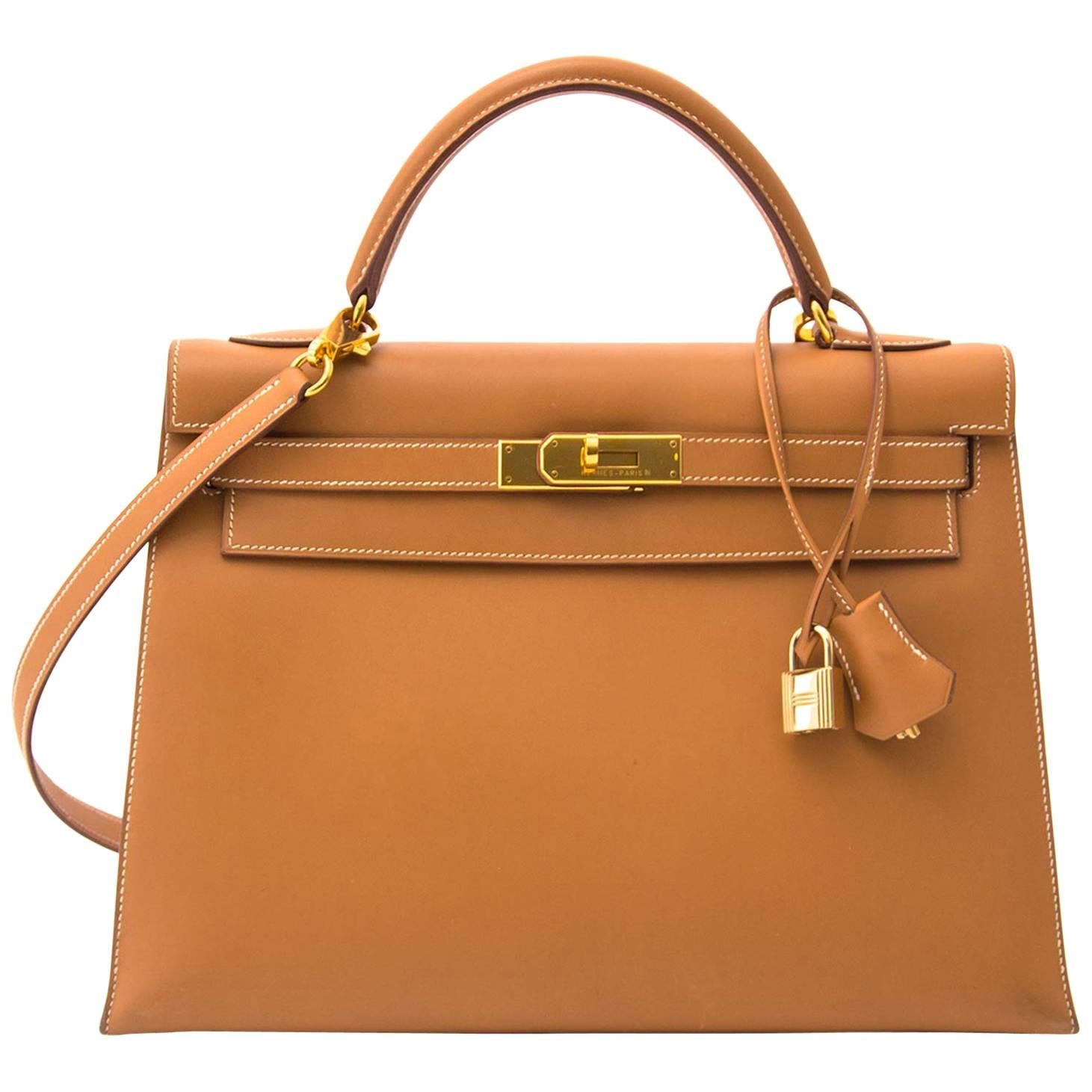 Very Rare Hermes Kelly 32 Gold Chamonix GHW + Strap at 1stDibs | hermes ...