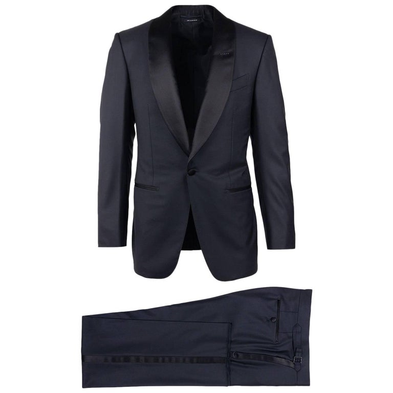 Tom Ford Black Wool Shawl Lapel Windsor Two Piece Tuxedo Suit For Sale ...