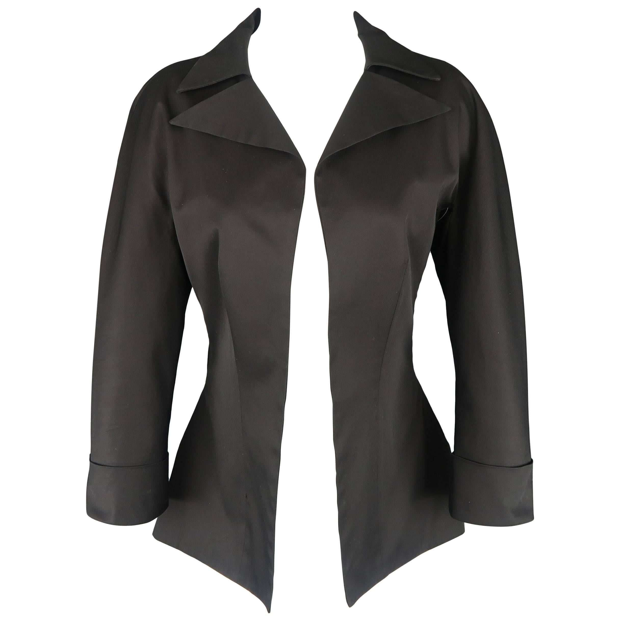 Yohji Yamamoto Black Cotton Open Front Jacket at 1stDibs