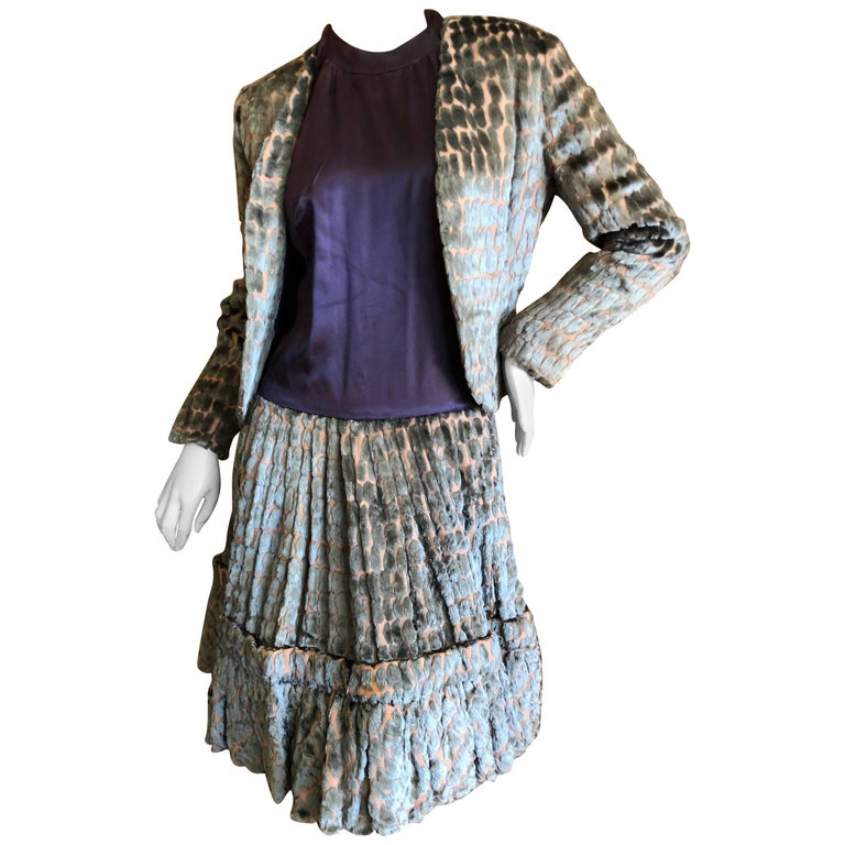 Cardinali 1974 Plush Devore Velvet Day Suit Sleeveless Mod Dress and ...