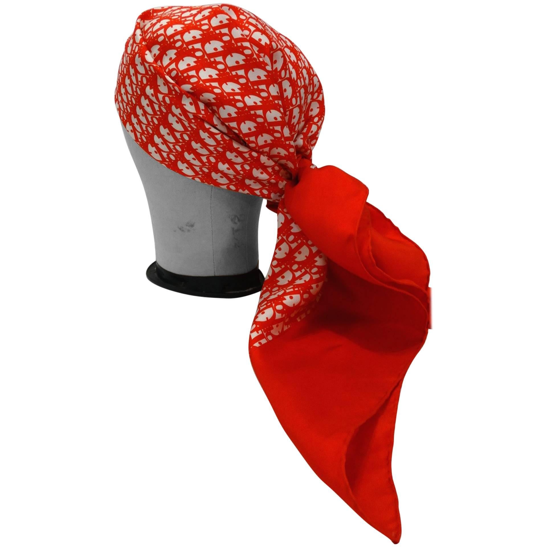 1960s Dior Red Monogram Vintage Scarf at 1stDibs | red dior wallpaper ...