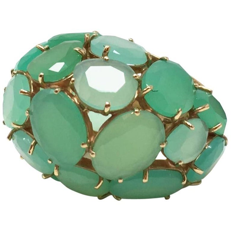 Pomellato "Capri" Collection Chrysoprase Rose Gold Ring at 1stDibs