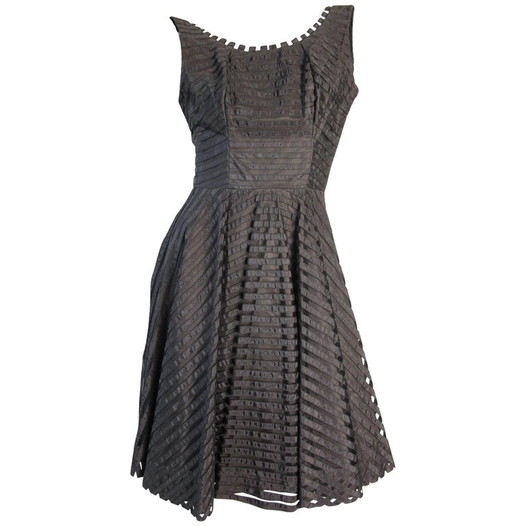 Ribbon Cocktail Dress, 1950s For Sale at 1stDibs