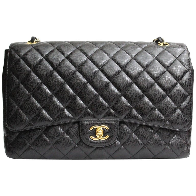 Chanel Classic Maxi Jumbo Single Flap Bag Hammered Leather at 1stDibs ...
