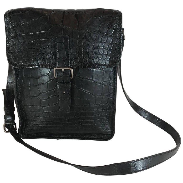 Prada Black Crocodile Crossbody Bag at 1stDibs