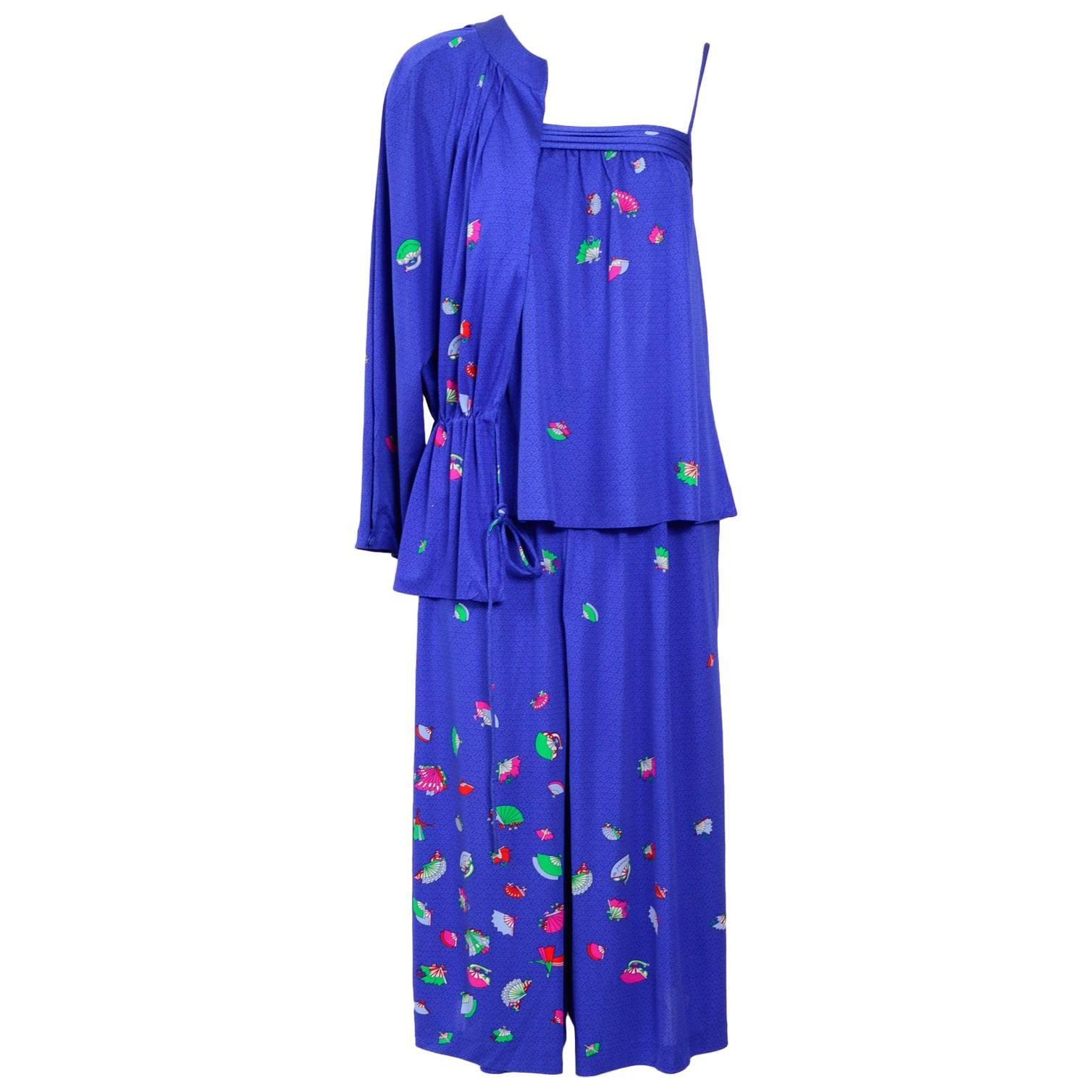 1970s Denim Two Piece Embroidered Bellbottom and Jacket Set at 1stDibs ...