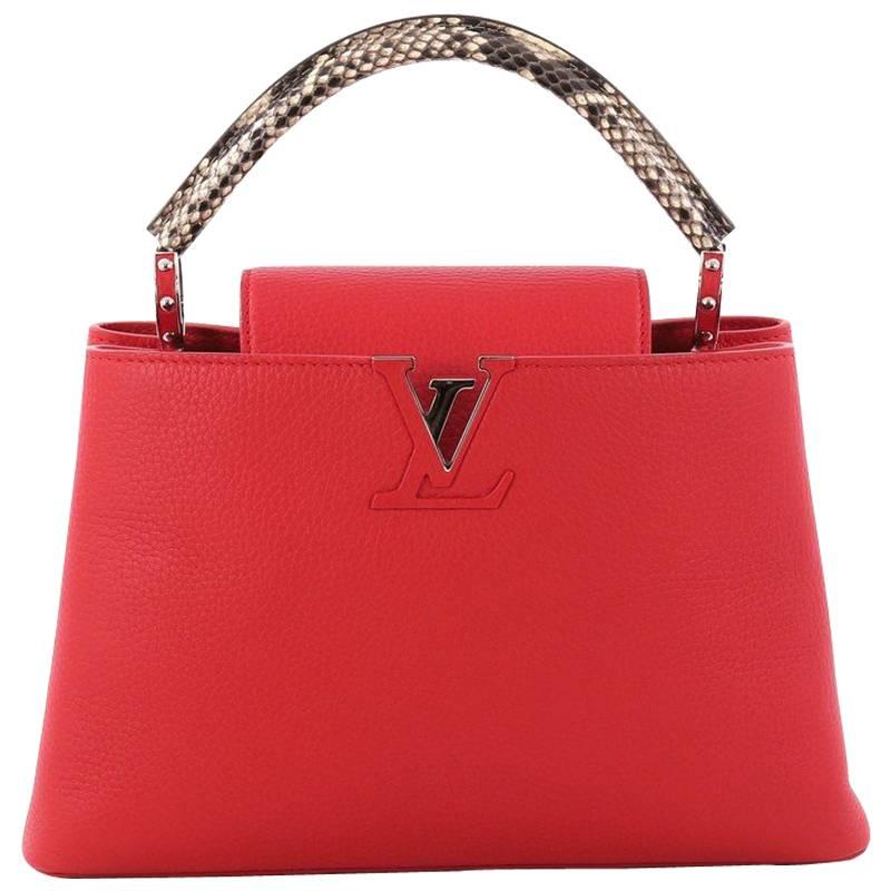 Louis Vuitton Capucines Handbag Leather with Python PM at 1stDibs