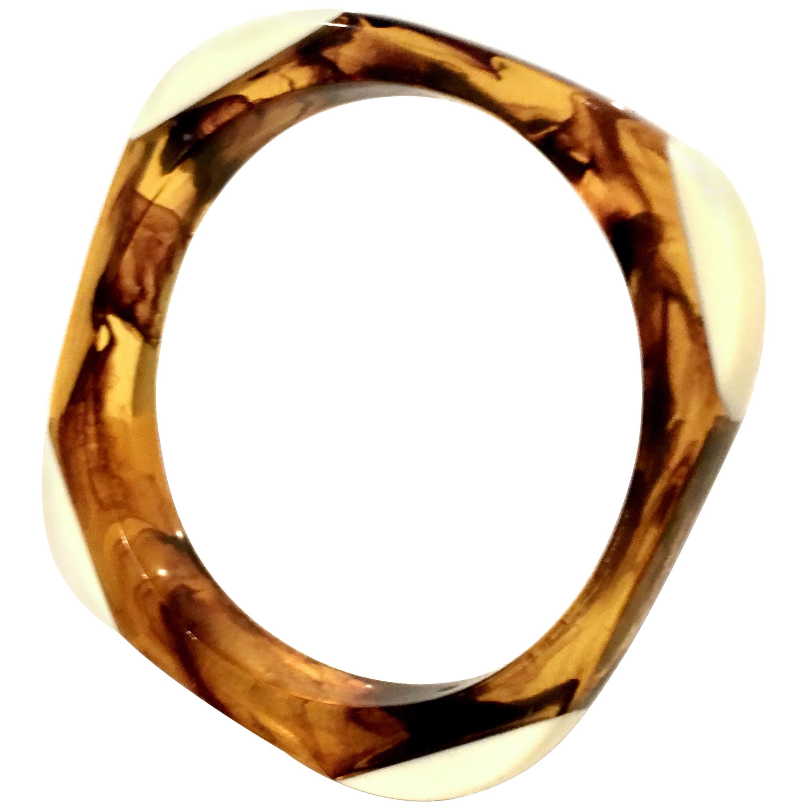 1960'S Lucite Faux Ivory and Tortoise Shell Bangle Bracelet For Sale at ...