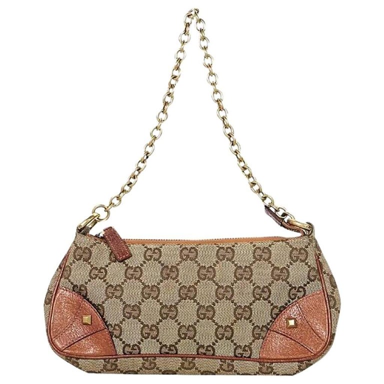 Tan Gucci Monogram Mini Shoulder Bag For Sale at 1stDibs