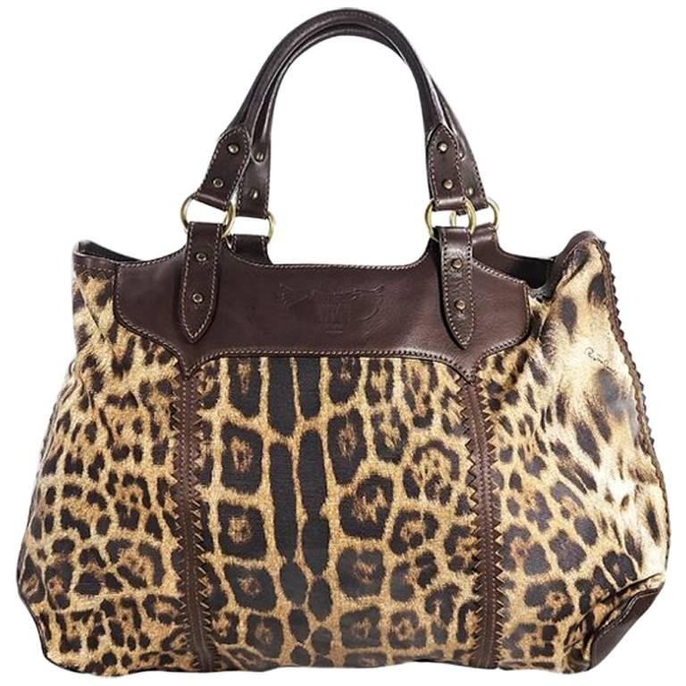 Multicolor Roberto Cavalli Leopard Tote Bag at 1stDibs