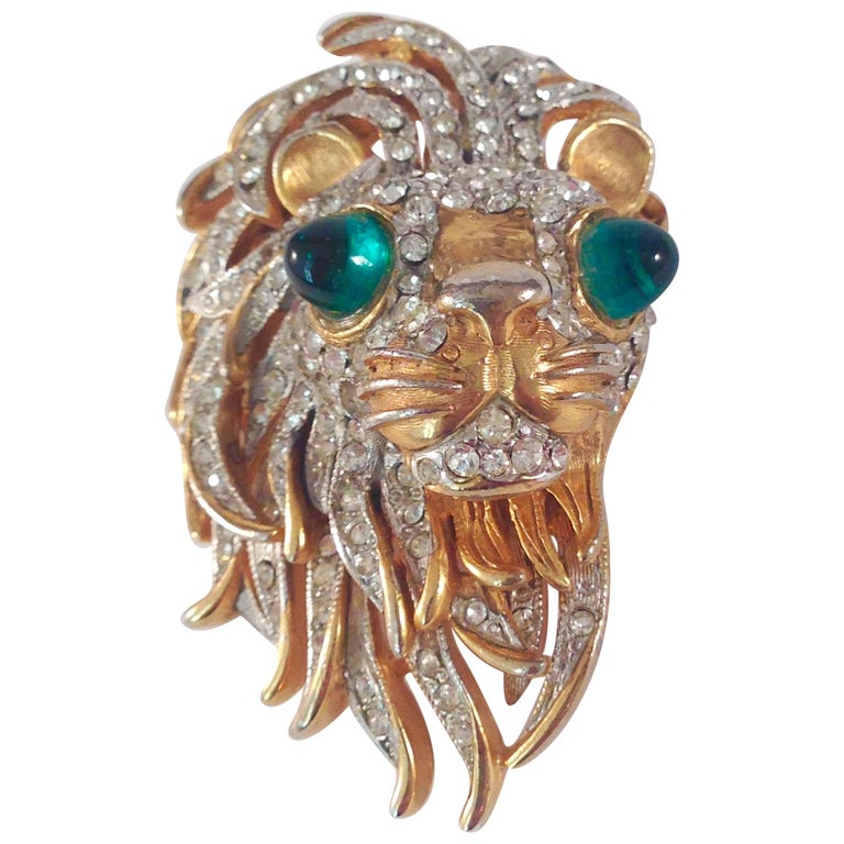 Kenneth Jay Lane K.J.L. Lion Brooch 1960s For Sale at 1stDibs | kjl ...