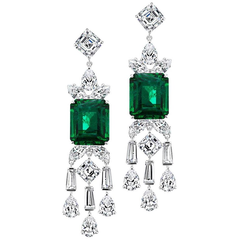 Magnificent Costume Jewelry Stunning Faux Emerald Diamond Sterling ...