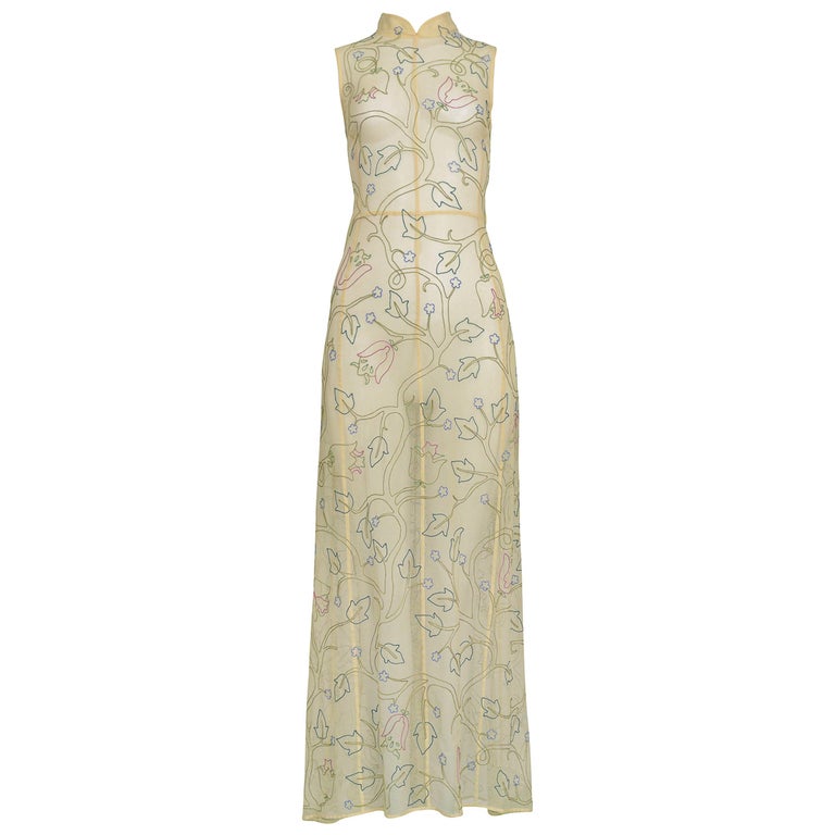 Vintage Prada Floral Embroidered Mesh Dress at 1stDibs | vintage prada ...