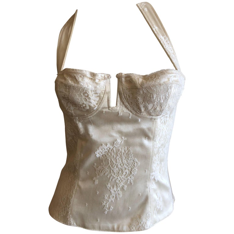 Christian Dior Spring 2004 by John Galliano Vintage Lace Overlay Corset ...