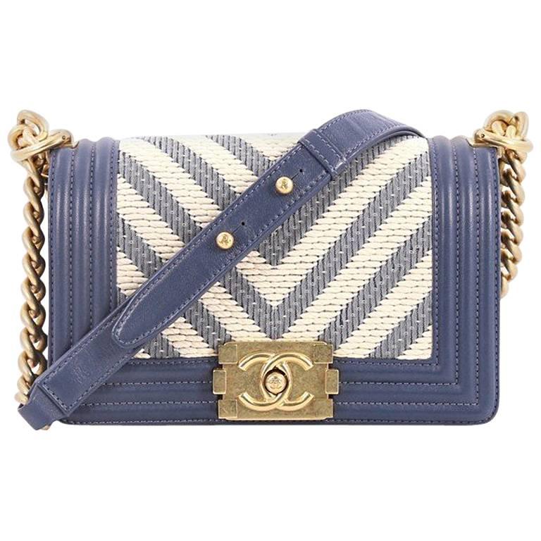 Chanel Boy Flap Bag Braided Chevron Calfskin Small at 1stDibs